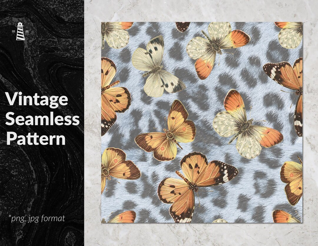 Vintage Butterflies Seamless Pattern, Endless Background With ...