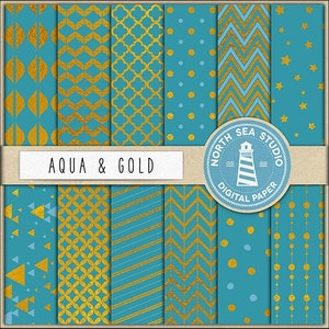 Gold Digital Paper Pack | Scrapbook Paper | Printable Backgrounds | 12 ...