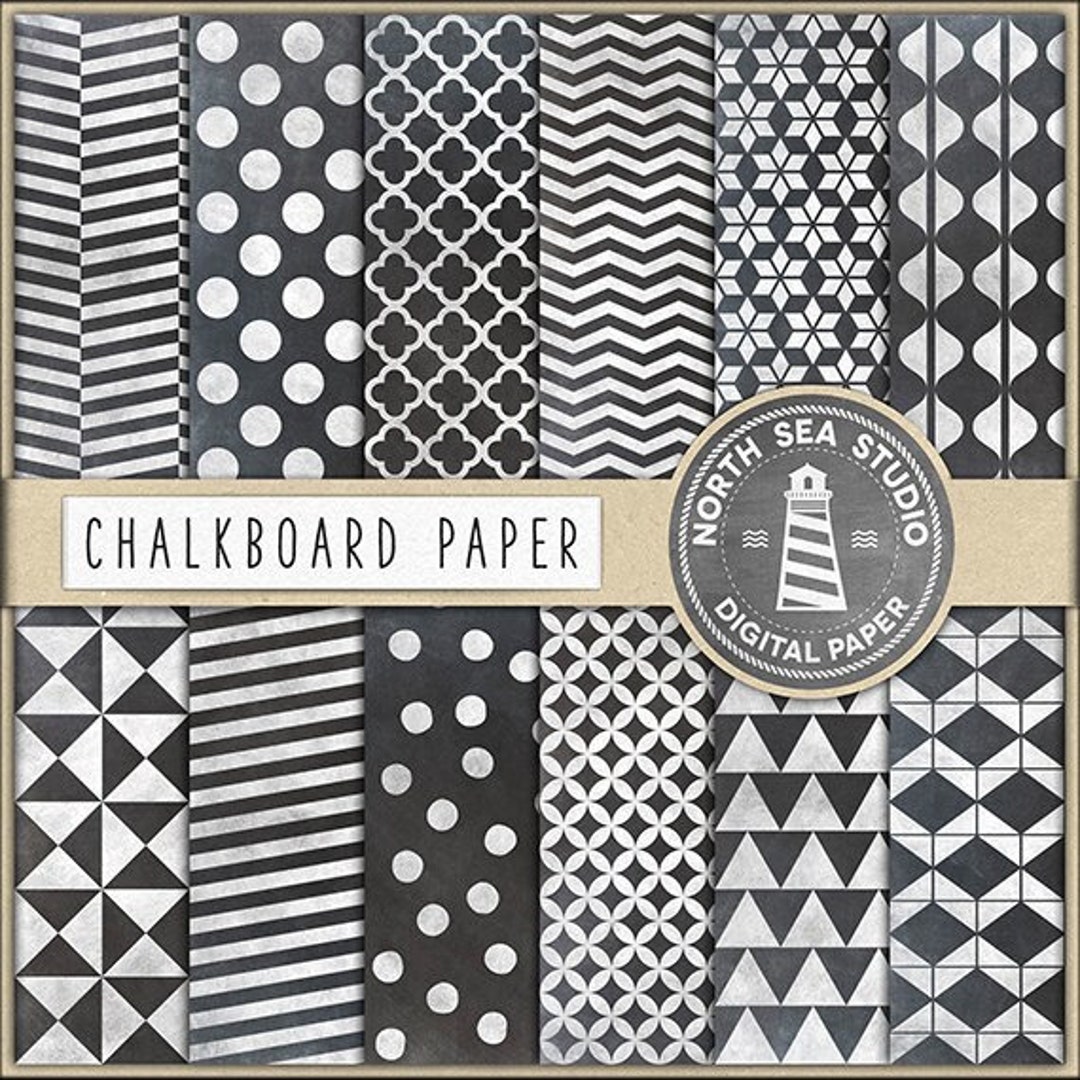 Chalkboard Digital Paper, Real Chalkboard Papers, Chalkboard Patterns ...