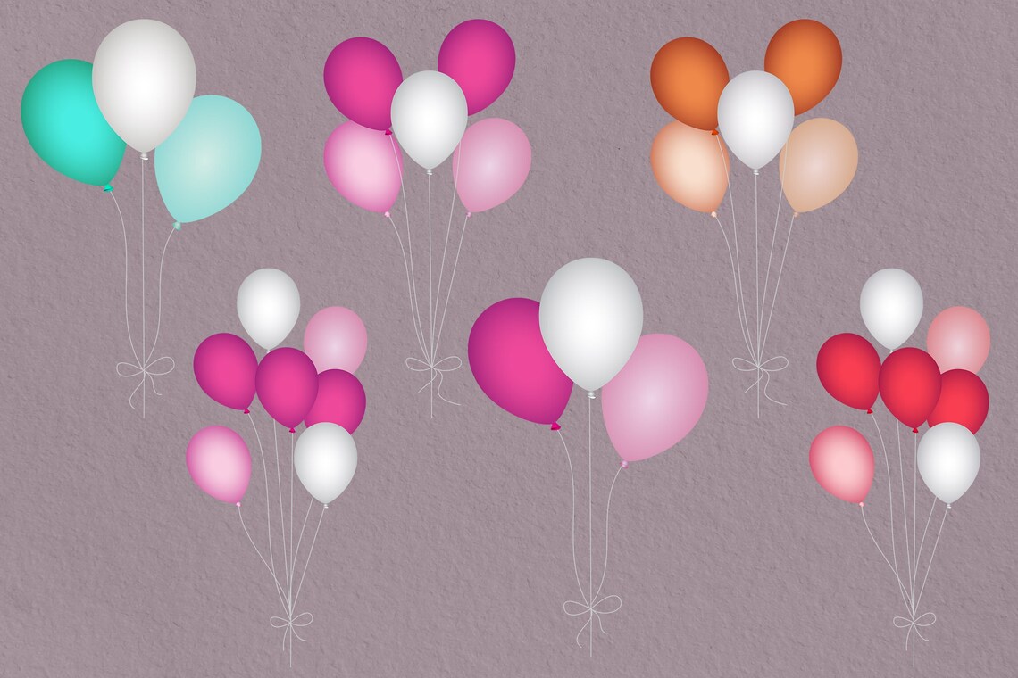 Balloons Clipart Overlays for Photoshop Birthday Clipart - Etsy