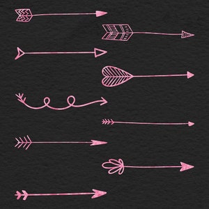 Watercolor Arrows Clipart Hand Drawn Elements Watercolor - Etsy