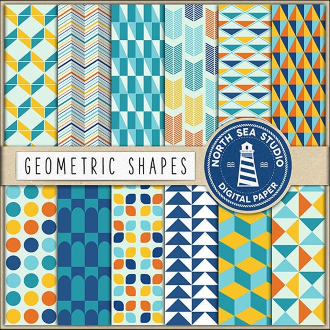 Geometric World | Digital Paper Pack | Scrapbook Paper | Printable ...