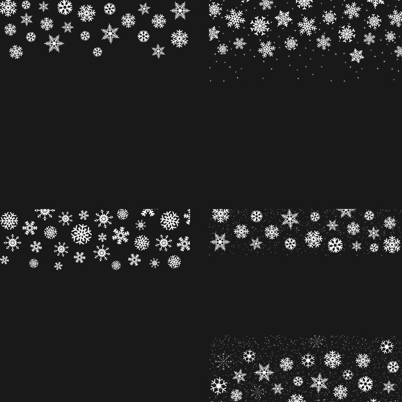 Snow Digital Borders, Winter Frames, Falling Snowflakes, Winter Overlay ...