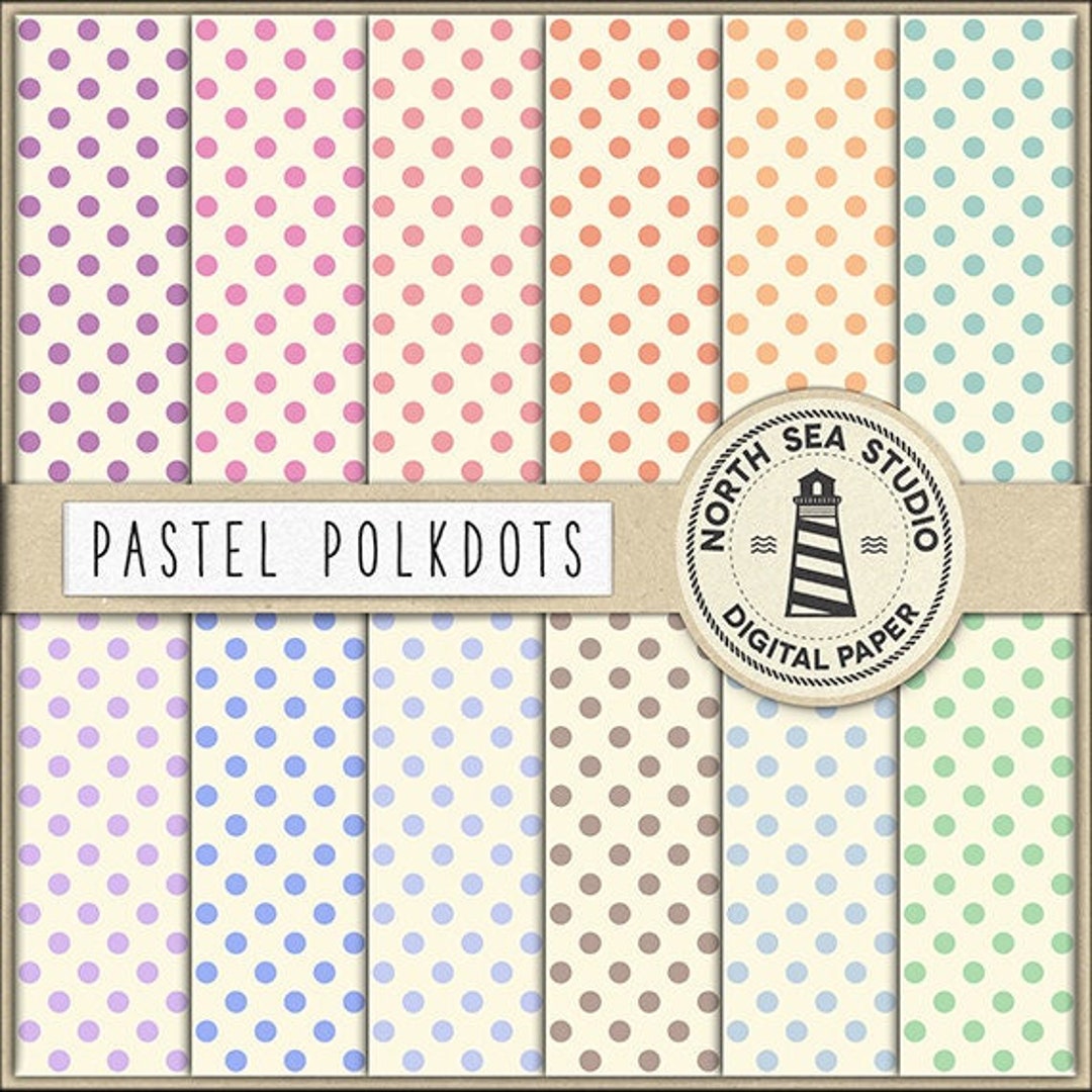 Pastel Polkadots Digital Paper Pack | Scrapbook Paper | Printable ...