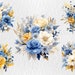 Watercolor Blue and Gold Flowers Clipart Offers Stunning Floral Motifs ...