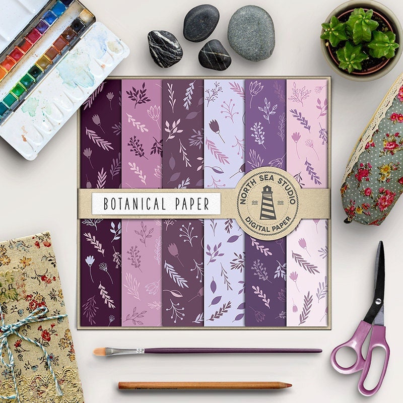 Botanical Digital Paper Floral Paper Garden Patterns - Etsy