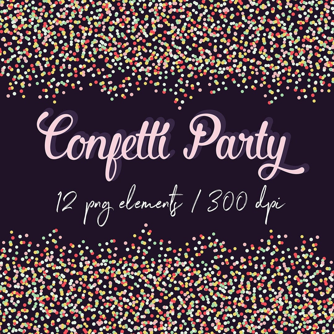 Confetti Borders Clip Art, Colorful Confetti Borders for Personal and ...