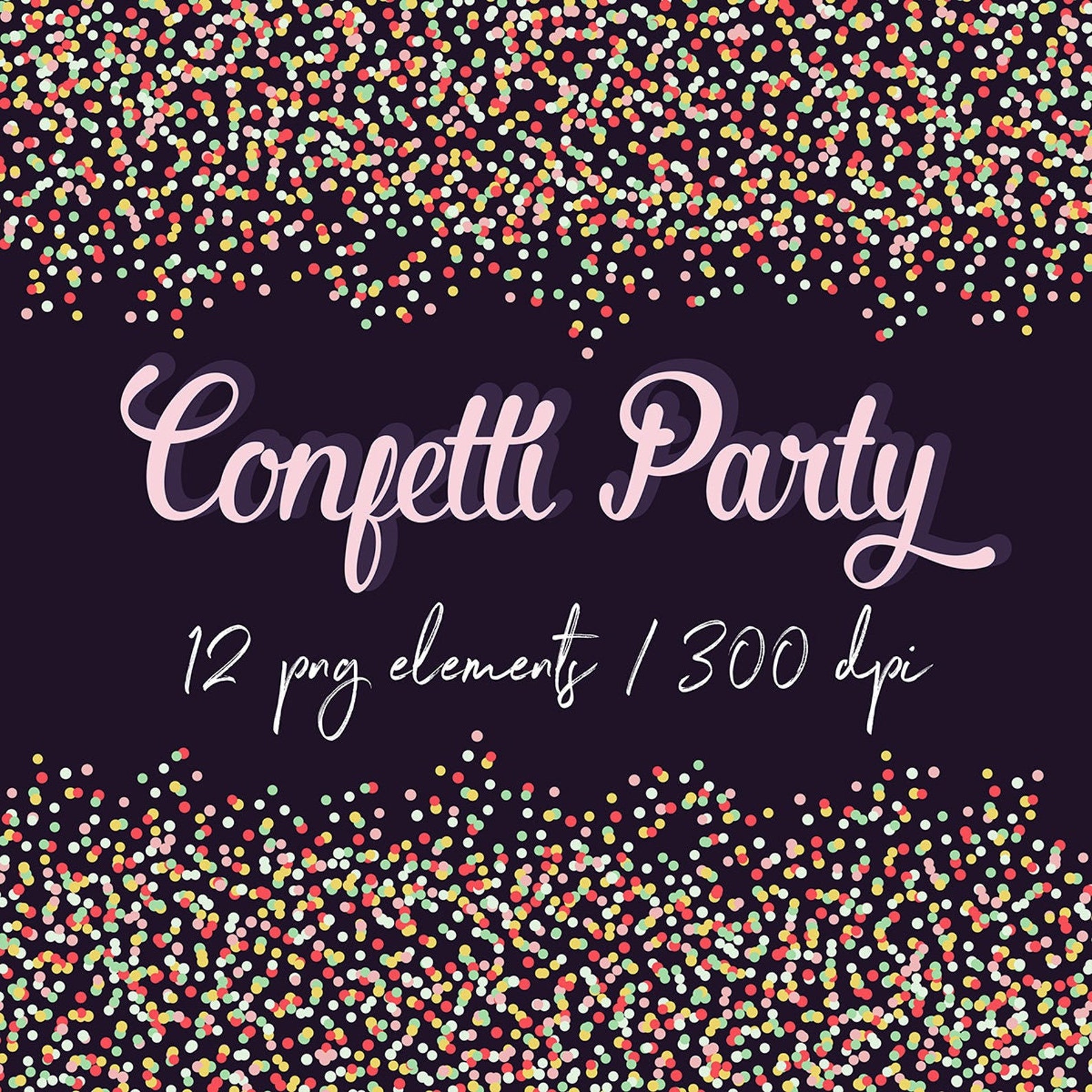 Confetti Borders Clip Art Colorful Confetti Borders for - Etsy