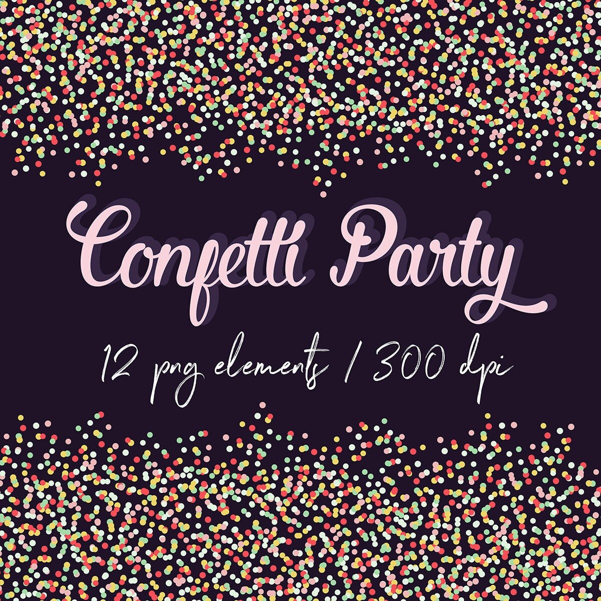 Confetti Borders Clip Art Colorful Confetti Borders for - Etsy