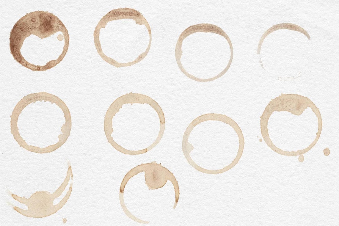 Coffee Rings Clipart, Coffee Stains, Brown Coffee Splatters, Coffee ...