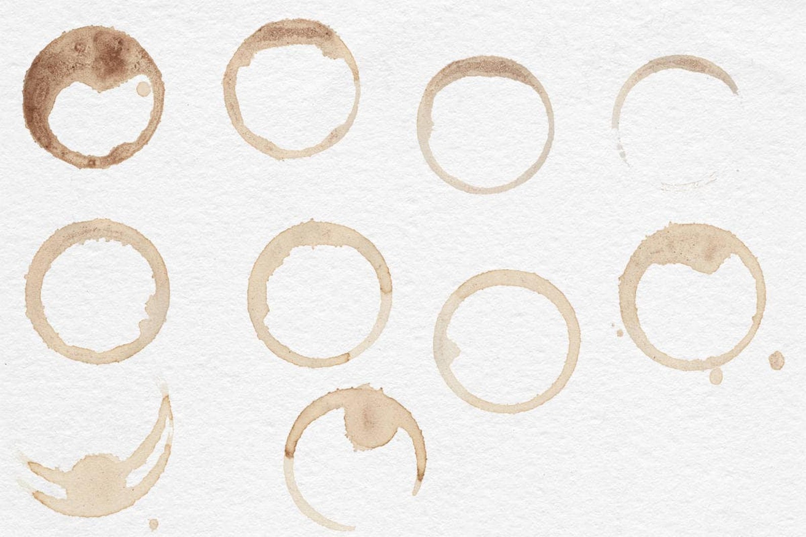Coffee Rings Clipart, Coffee Stains, Brown Coffee Splatters, Coffee ...