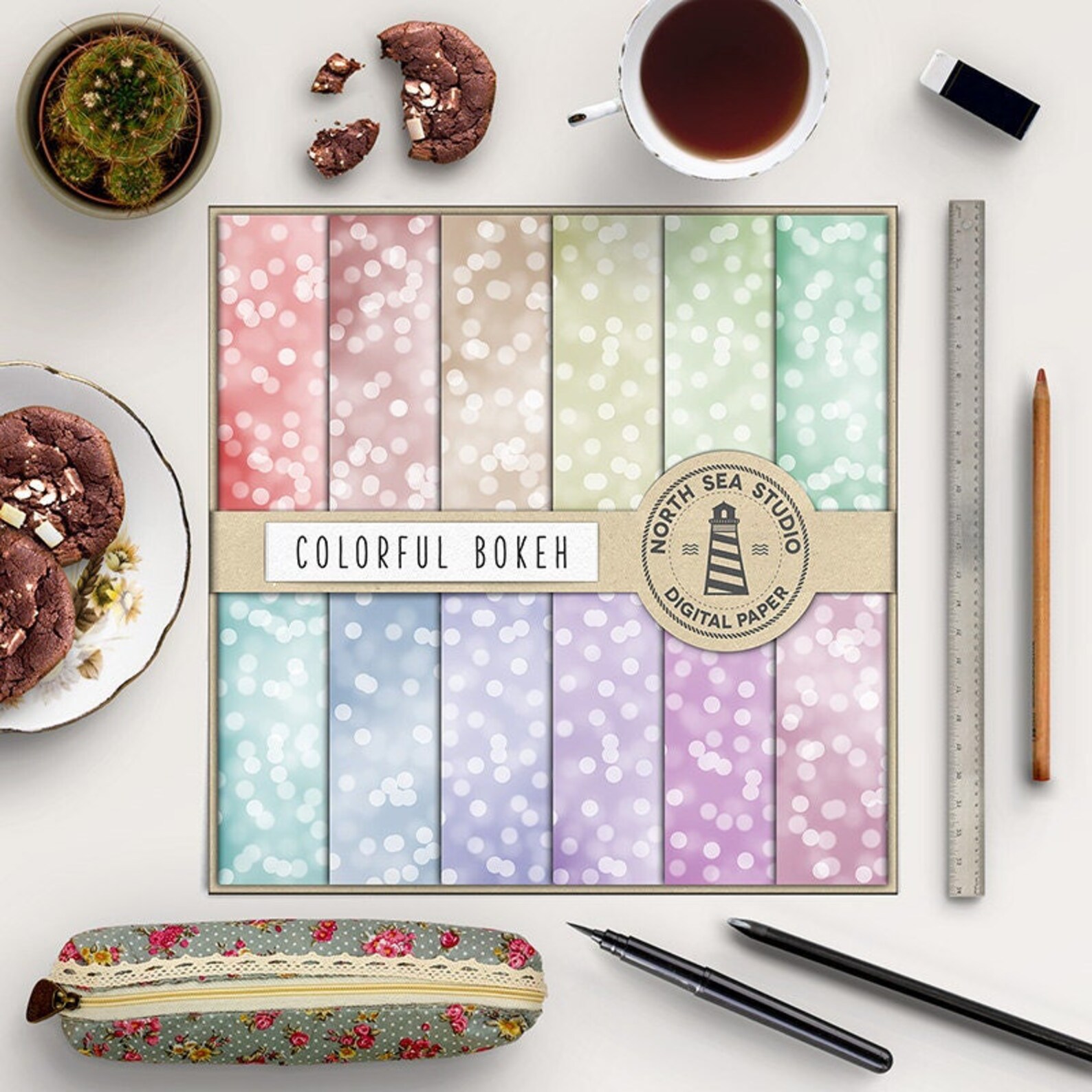 Blurred Lights Bokeh Digital Paper Colorful Bokeh Paper | Etsy