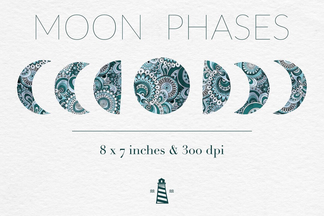 Waning Moon Clipart, Lunar Graphics, Moon Phases Clipart, Astrology ...