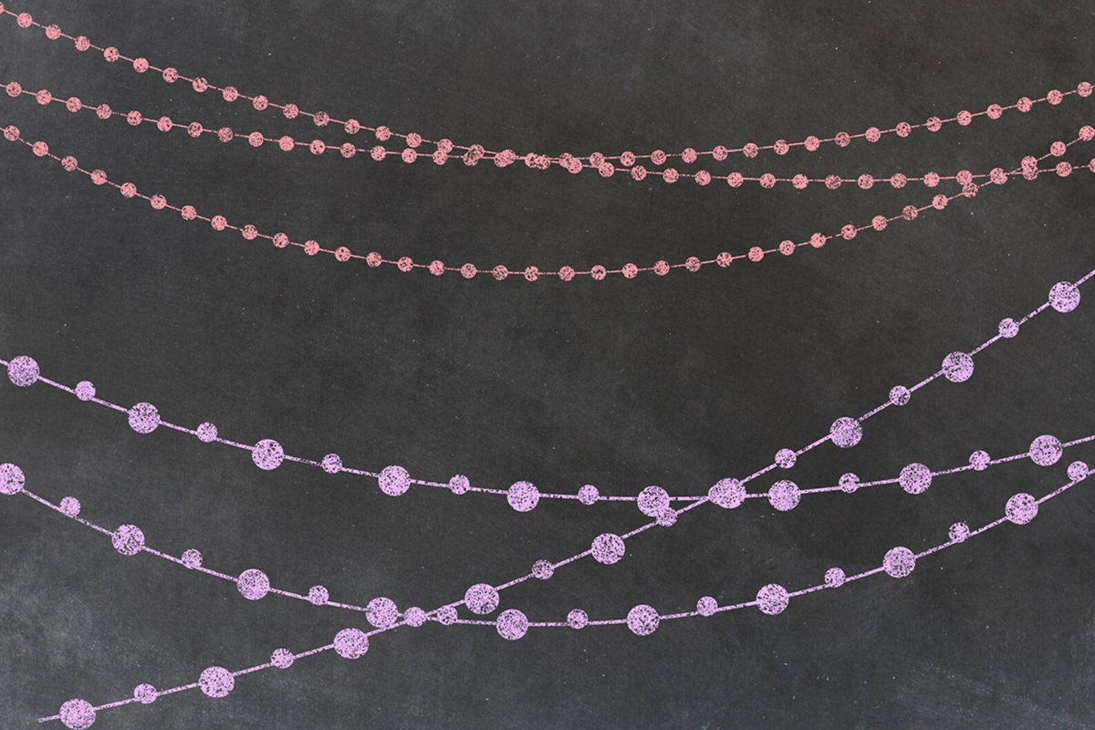 Chalkboard String Lights Clipart, Colored Chalk Fairy Lights, Party ...