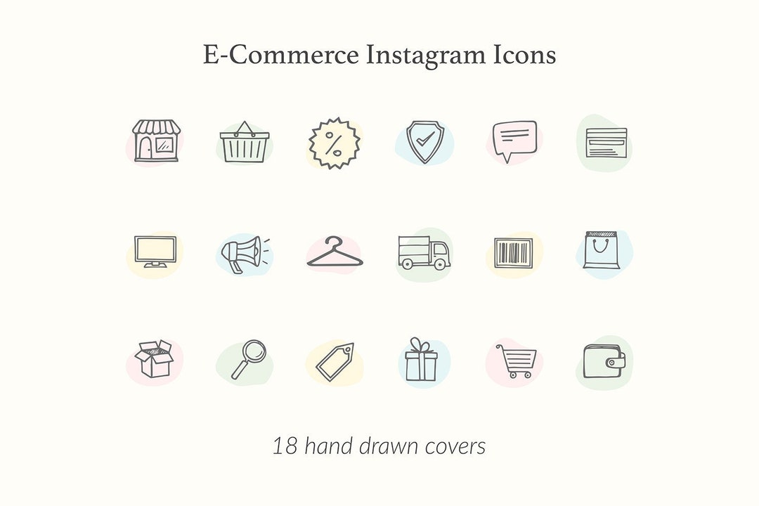 E-commerce Minimal Instagram Icons, Instagram Story Covers, Business ...