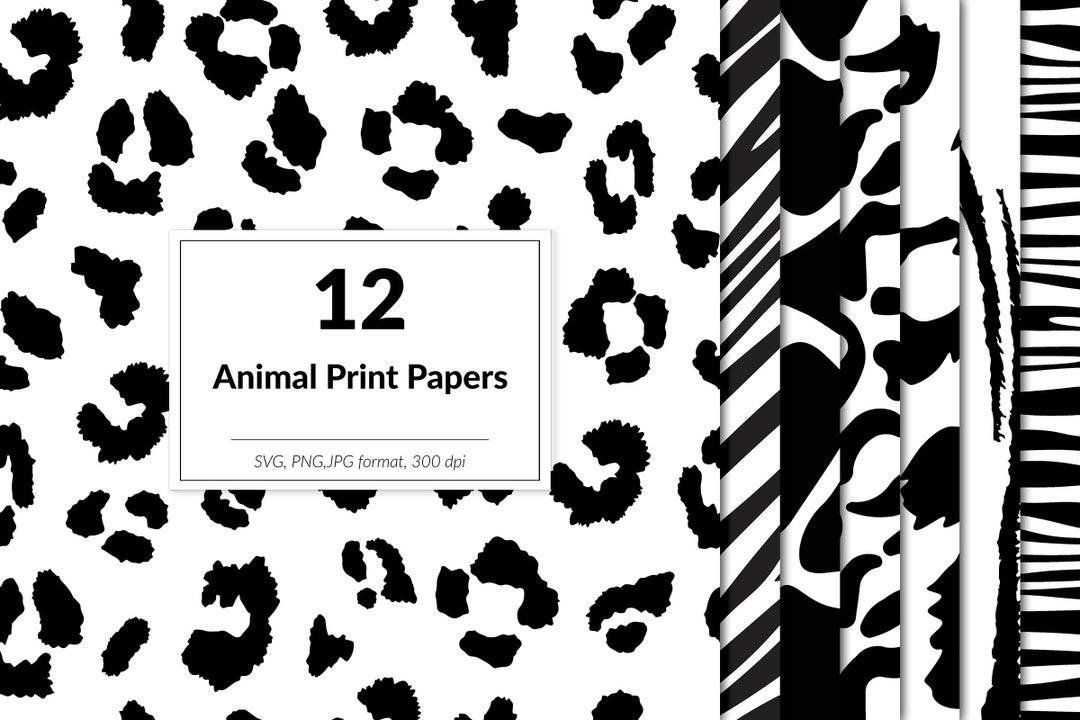 Animal Print Digital Paper, SVG Animal Patterns, Leopard, Giraffe ...