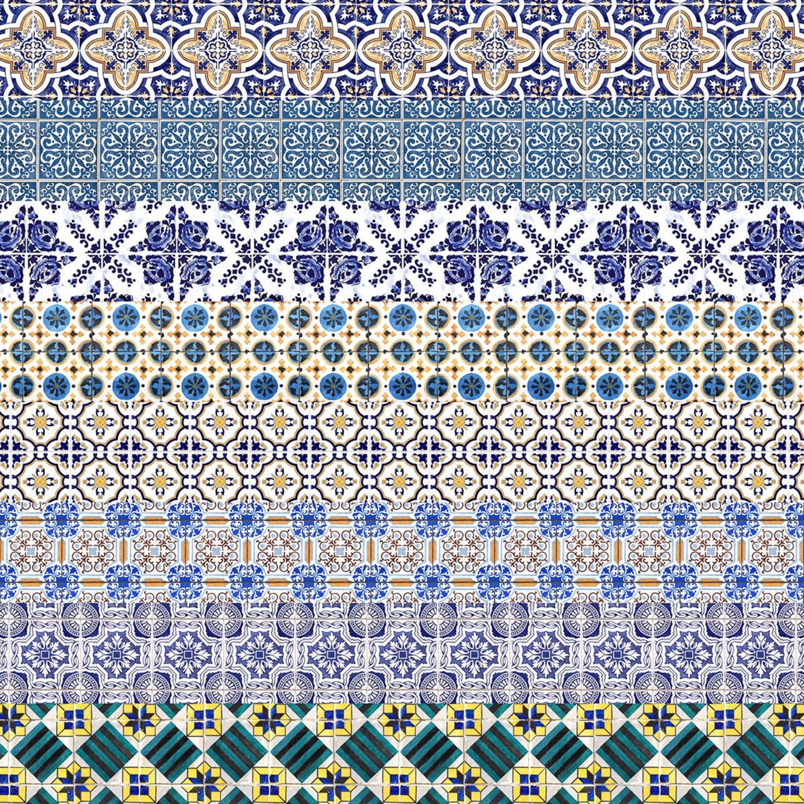 Azulejos Borders Clipart Ornamental Patterns Mosaic Borders - Etsy