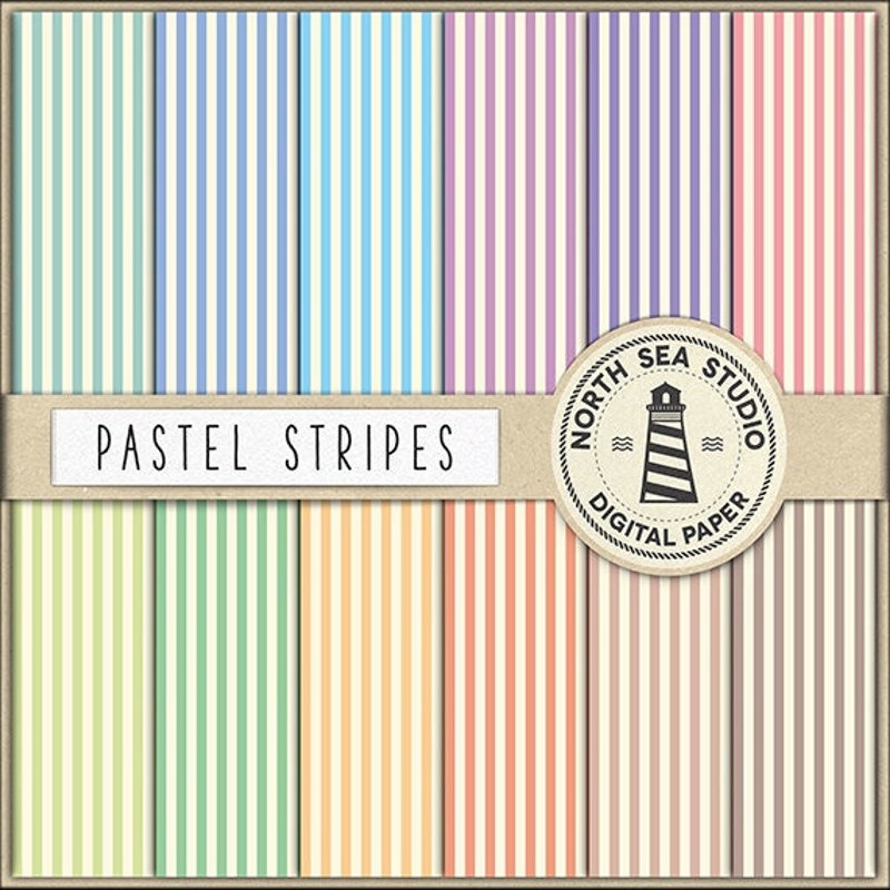 Stripe Digital Paper - Etsy