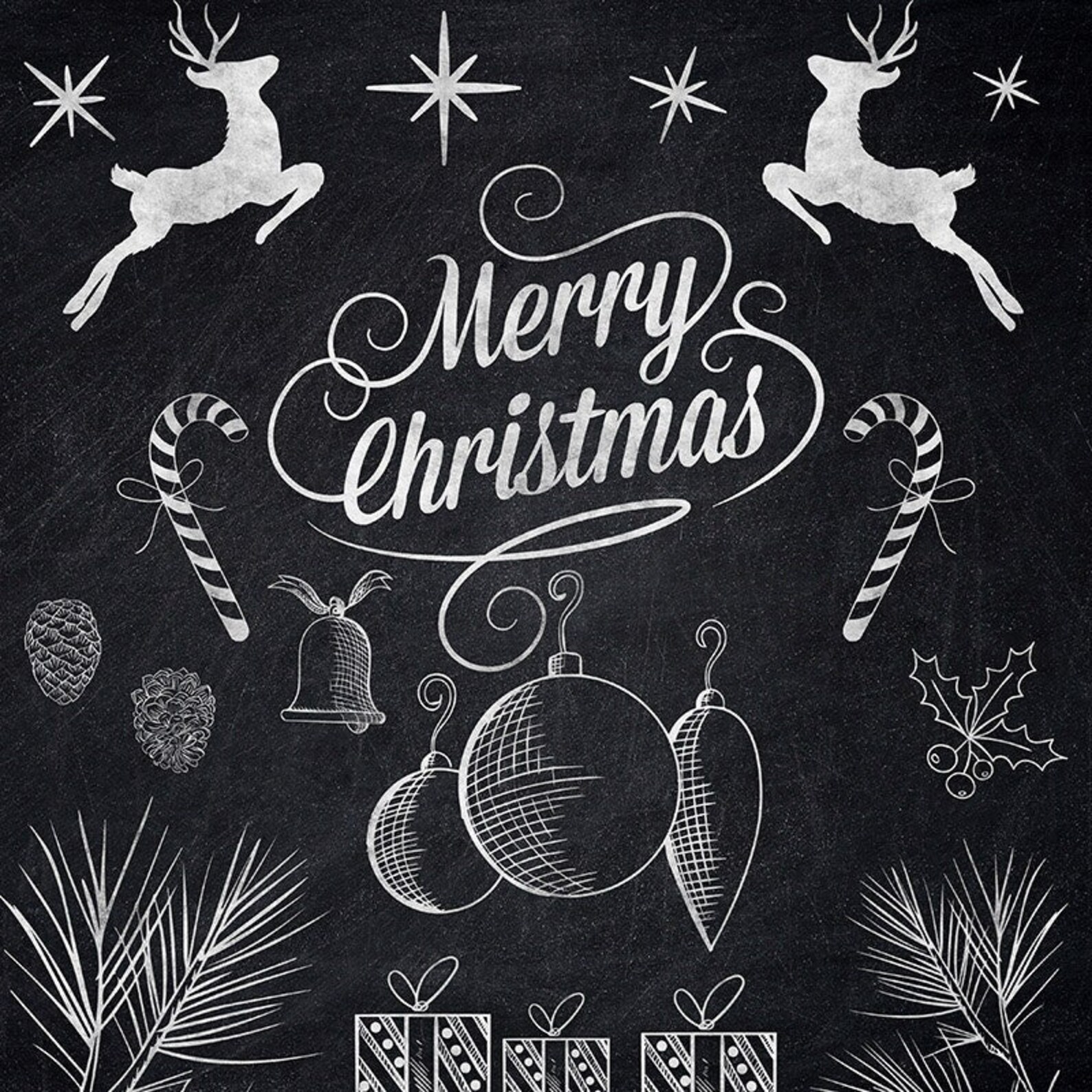 Chalkboard Christmas Clipart Christmas Clip Art Chalkboard - Etsy