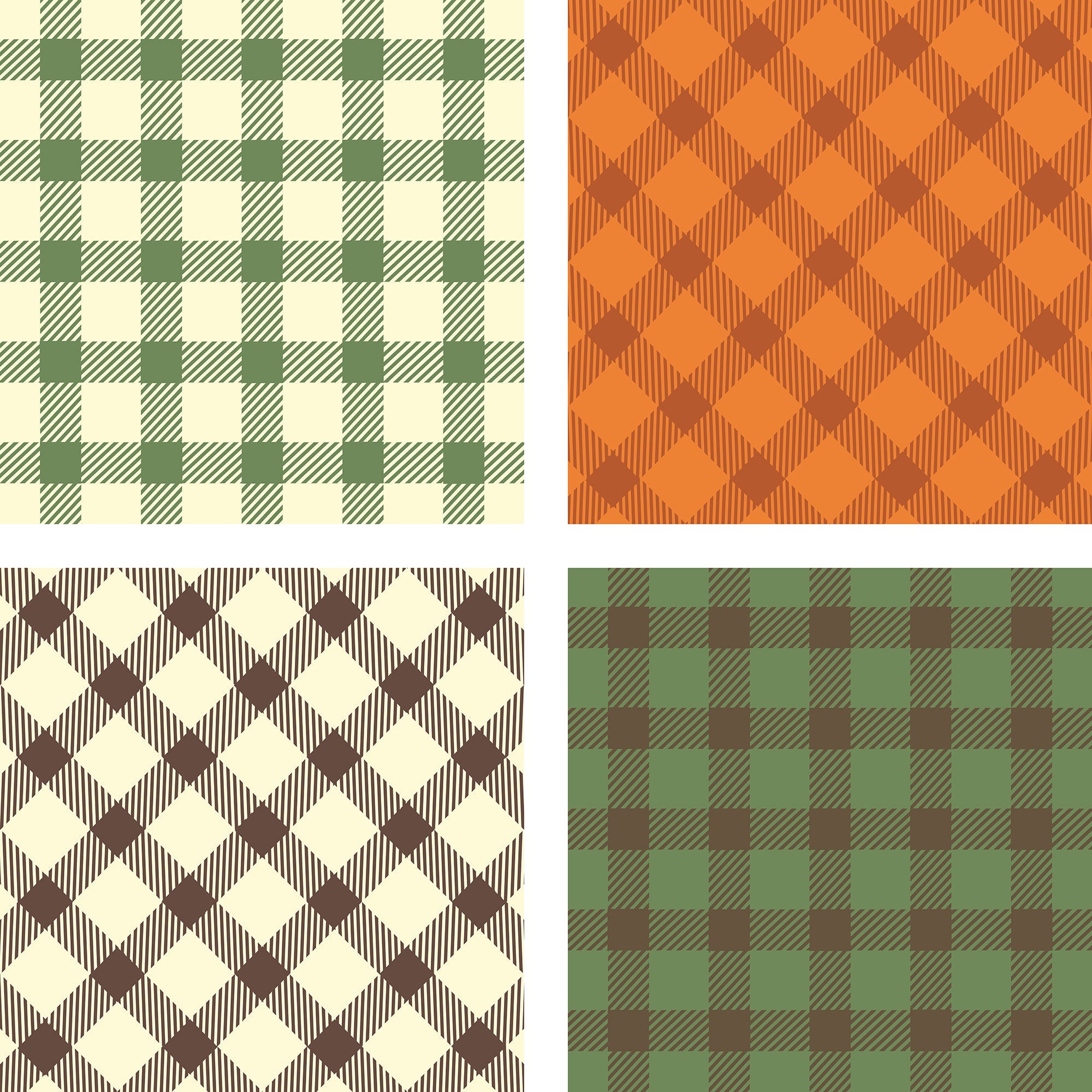Fall Buffalo Plaid Digital Paper, Autumn Plaid Backgrounds, Lumberjack ...