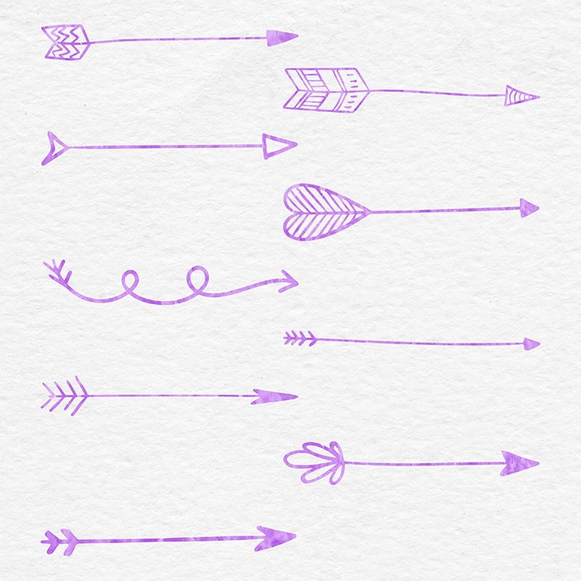 Watercolor Arrows Clipart Hand Drawn Elements Watercolor - Etsy