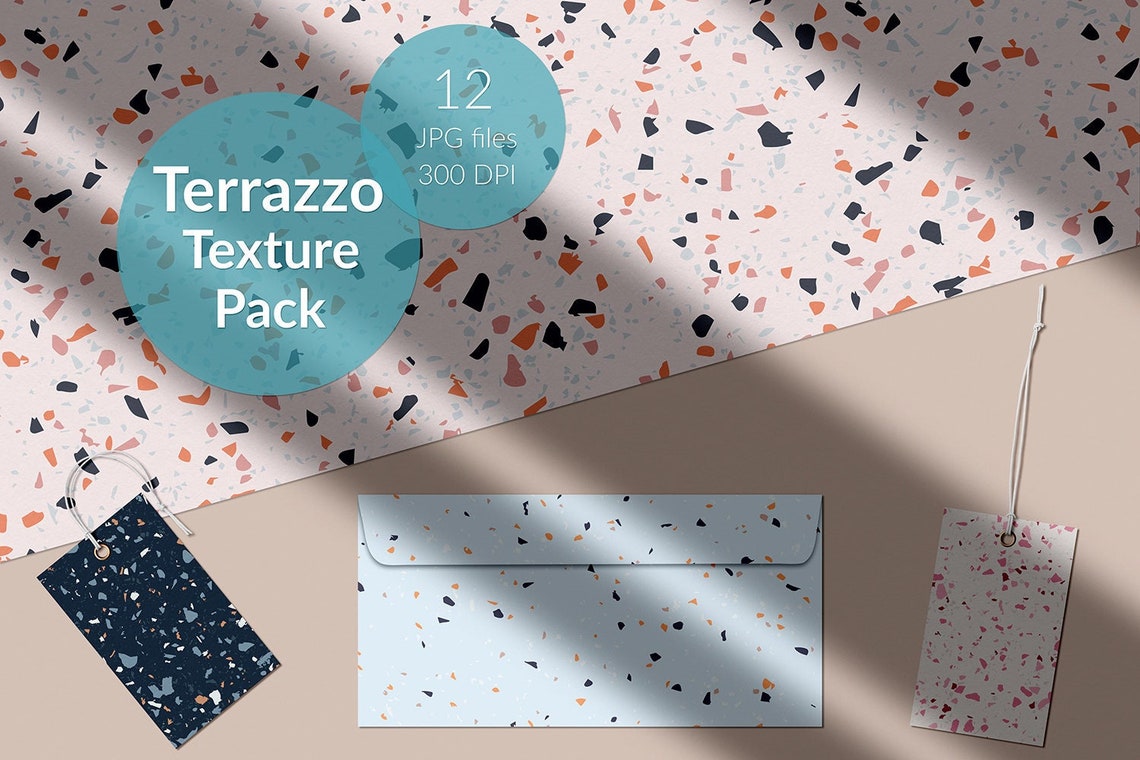 Terrazzo Digital Paper Terrazzo Textures Modern Mosaic | Etsy