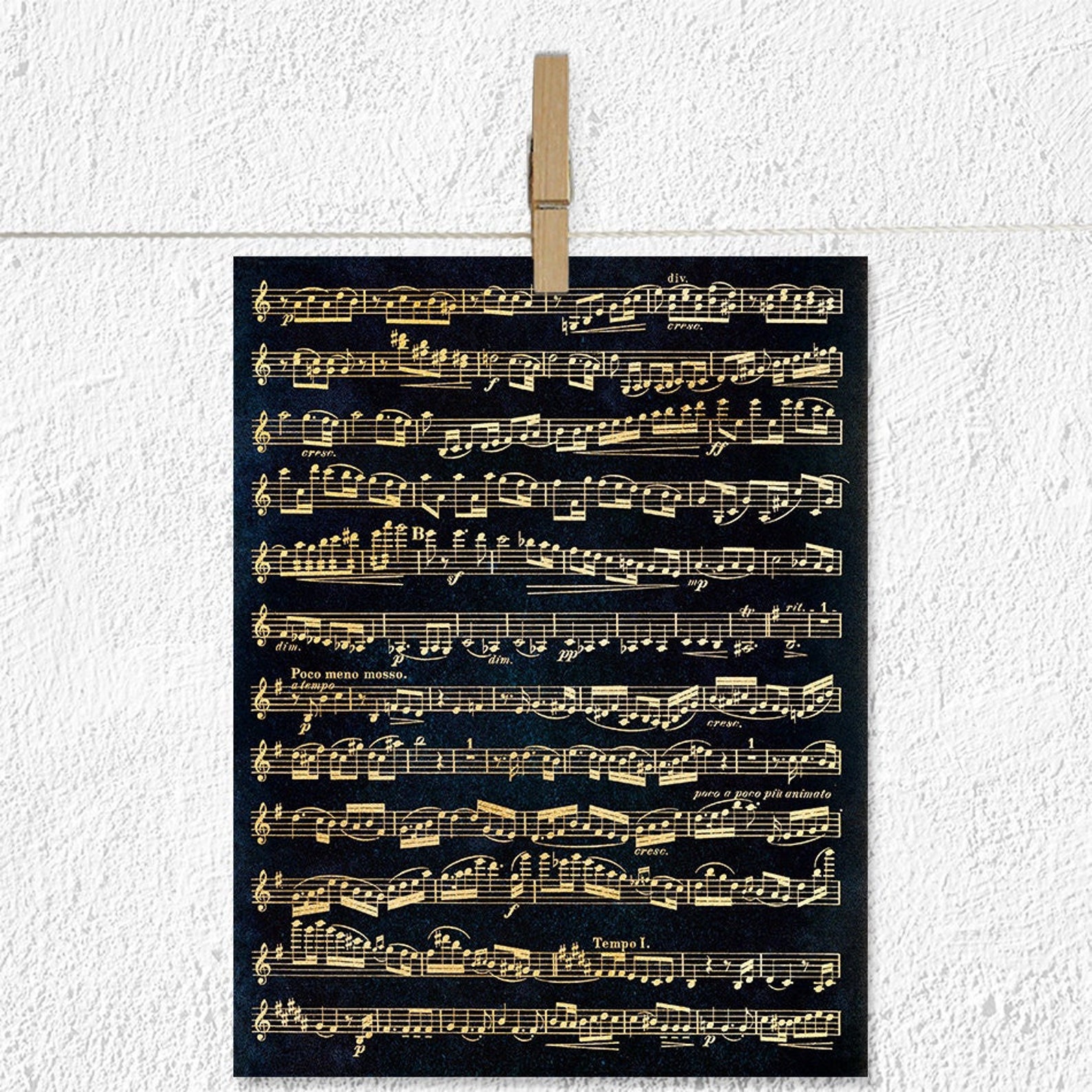 Golden Sheet Music, Vintage Sheet Music Digital Paper, 8,5x11 Inches ...