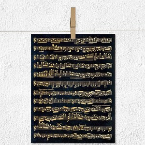 Golden Sheet Music, Vintage Sheet Music Digital Paper, 8,5x11 Inches ...