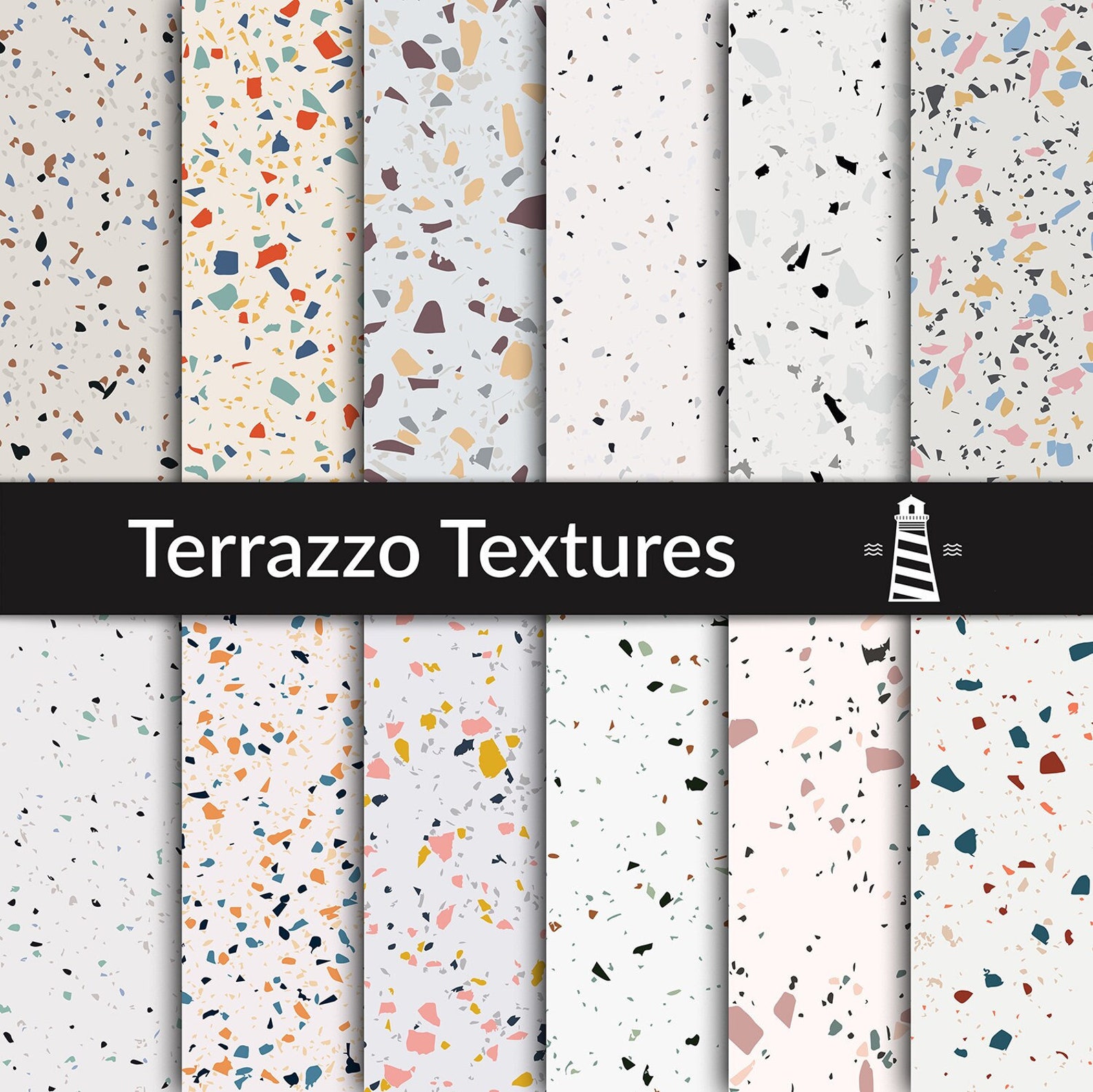 Terrazzo Texture Pack Terrazzo Digital Paper Colorful Mosaic | Etsy
