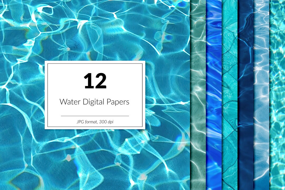 Digital Papers With Ocean Sea Water, Pool Water Background, Serene ...