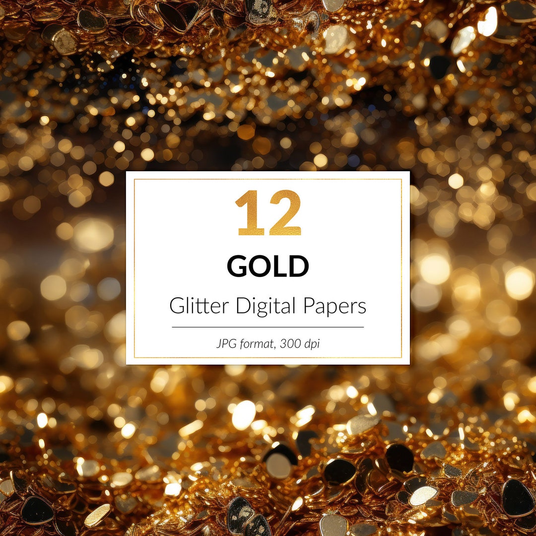 Gold Glitter Digital Paper for a Glamorous Touch to Your Designs and ...
