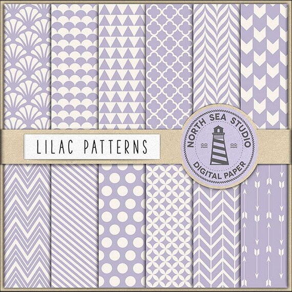 Lilac Digital Paper Lilac Patterns Violet Backgrounds | Etsy