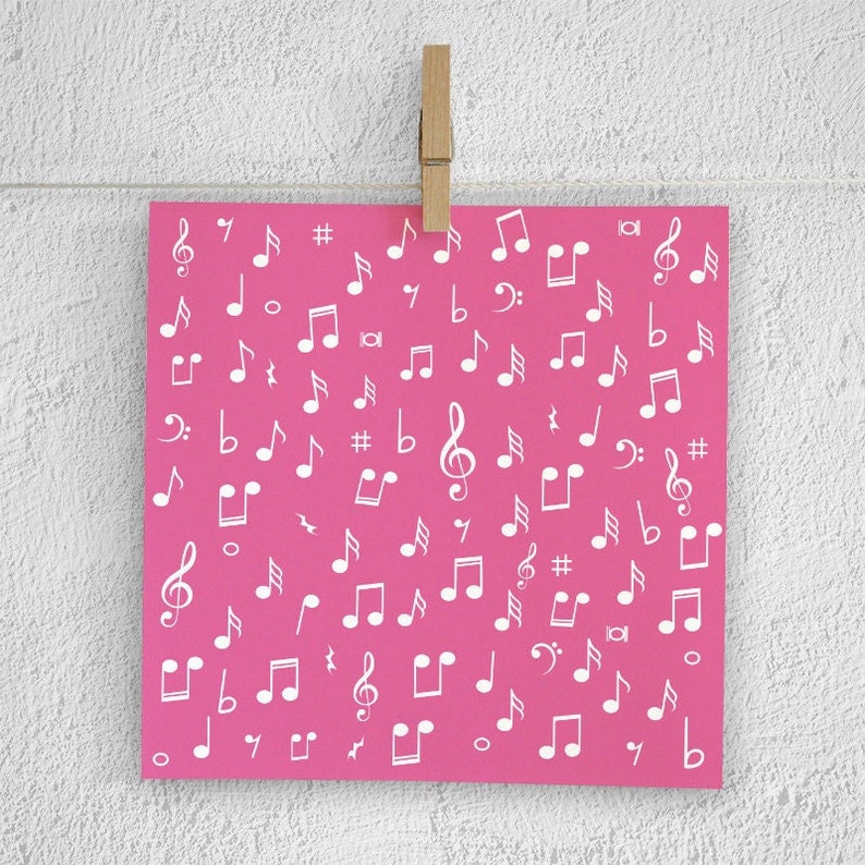 Musical Notes Paper, Digital Paper, Colorful Music Paper, Music Sheets ...