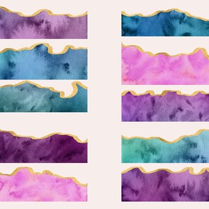 Watercolor and Gold Borders Watercolor Border Overlays 10 - Etsy