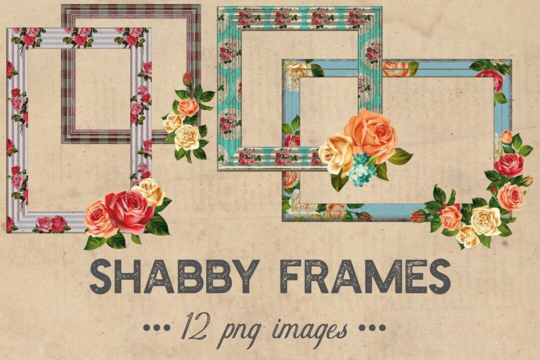 Shabby Frames Clipart, Shabby Rose Photo Frames, Vintage Photoshop ...