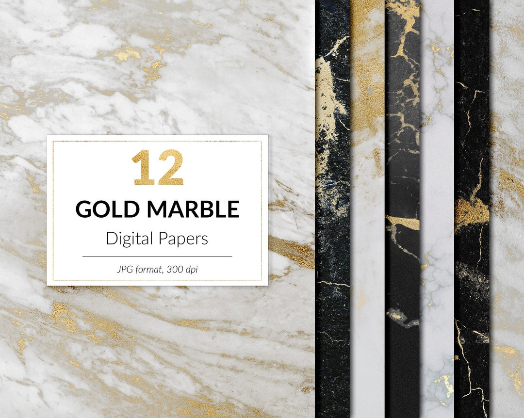 Gold Marble Digital Paper, Gold Marble Textures, Wedding Invitation ...