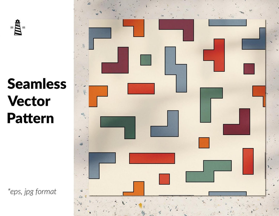 Tetris Cubes Pattern, Vector Background With Puzzle Mosaic Cubes ...