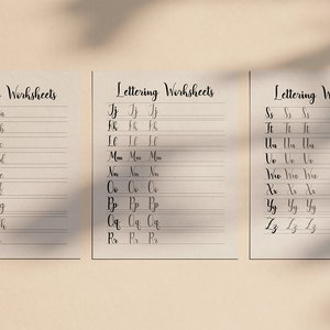 Calligraphy Lettering Worksheets, Calligraphy Practice Guide, Uppercase ...