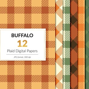 Fall Buffalo Plaid Digital Paper, Autumn Plaid Backgrounds, Lumberjack ...
