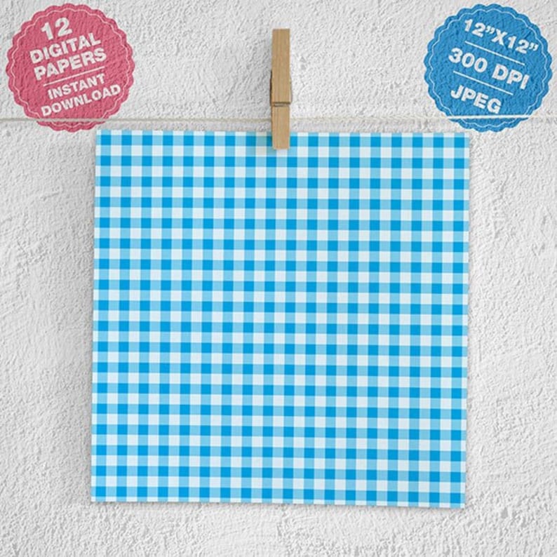 Picnic Digital Paper Gingham Digital Paper Gingham Paper Checked ...
