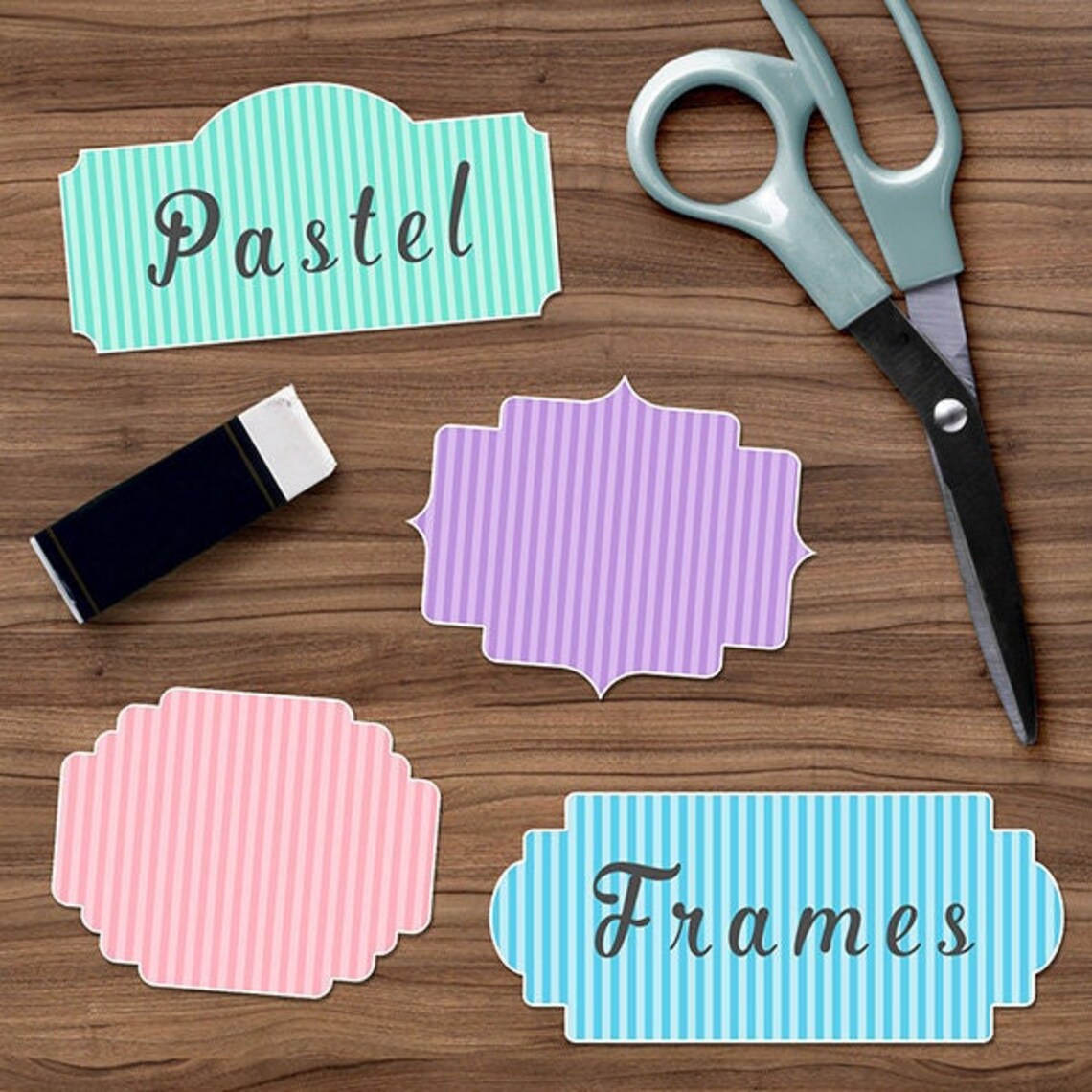 Pastel Frame Clipart Labels Tags Frames Clip Art Pastel Border - Etsy