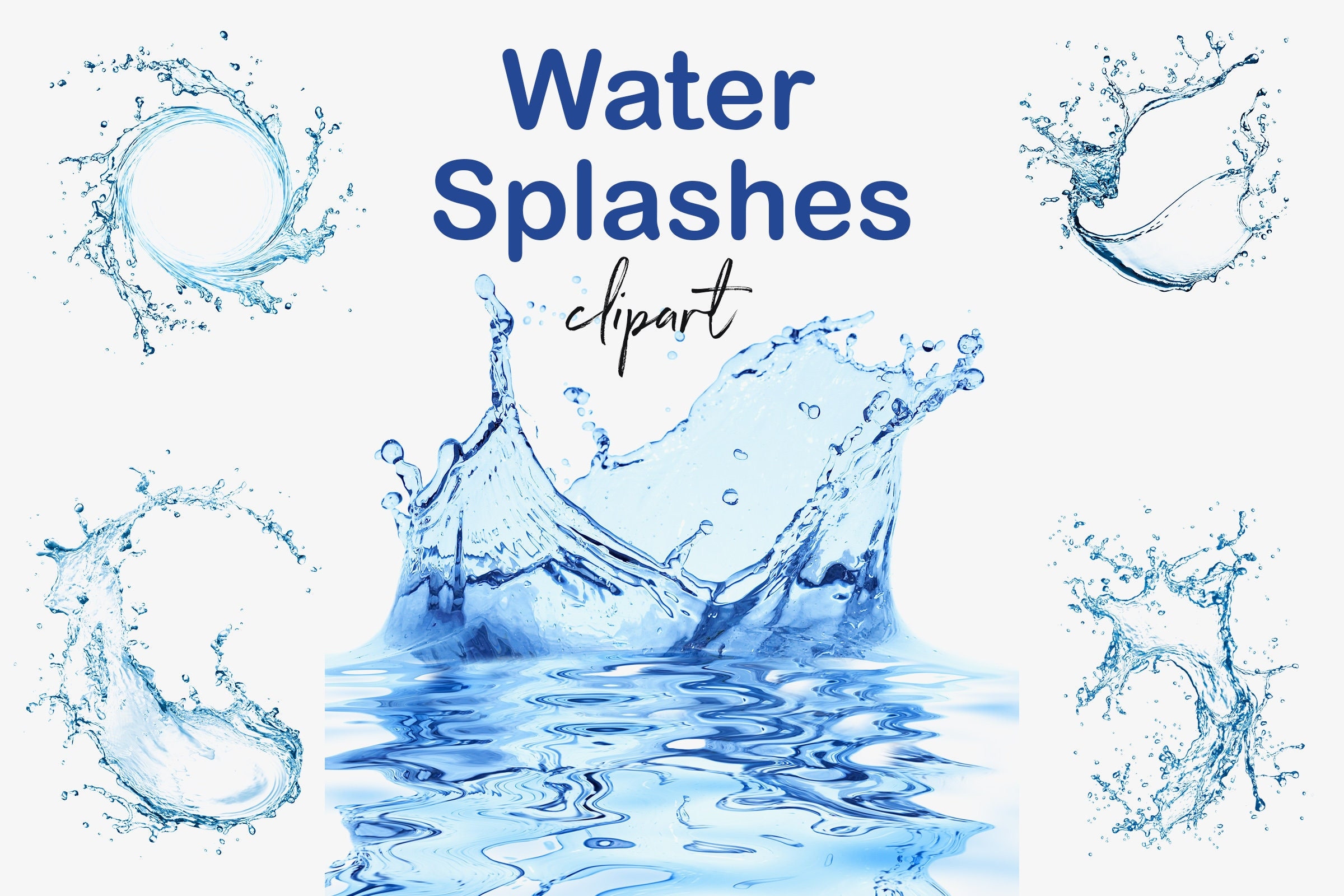 Water Splash Overlays Water Clipart Water Drops Water - Etsy Canada