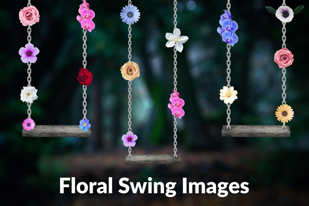 Floral Swing Digital Clipart, Wedding Digital Swing Background, PNG ...