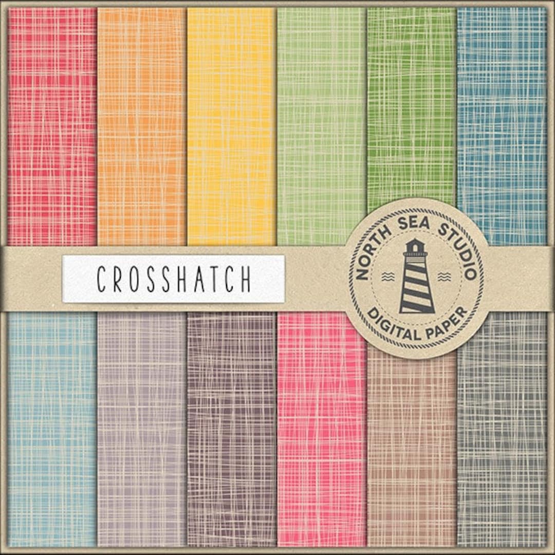 Crosshatch Digital Paper Colorful Crosshatch Paper Linen Patterns Cross ...