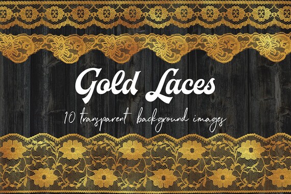 Gold Lace Borders Clipart Gold Floral Lace Borders Wedding - Etsy