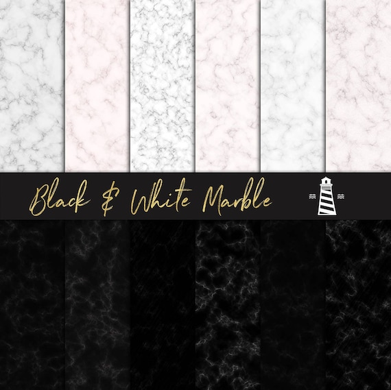 Marble Digital Paper Black and White Marble Backgrounds - Etsy