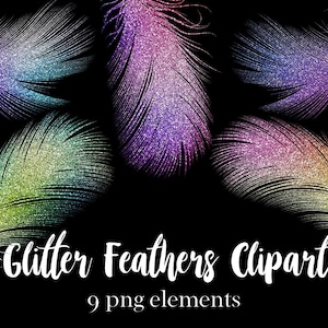 Glitter Feathers Clipart Sparkle Feather Images Galaxy - Etsy Australia