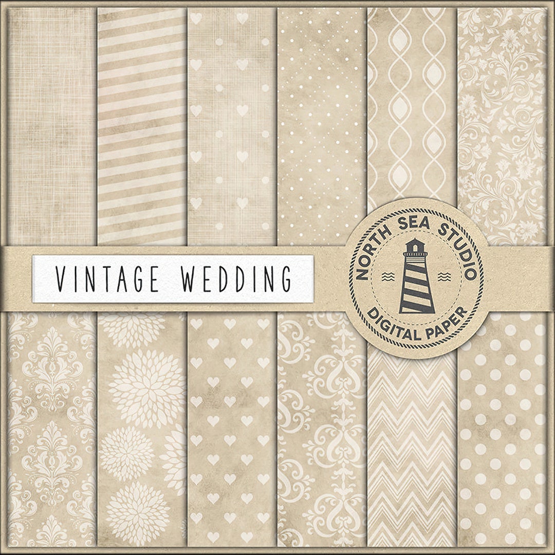 Wedding Digital Paper, Beige Wedding Paper, Bridal Patterns, Wedding ...