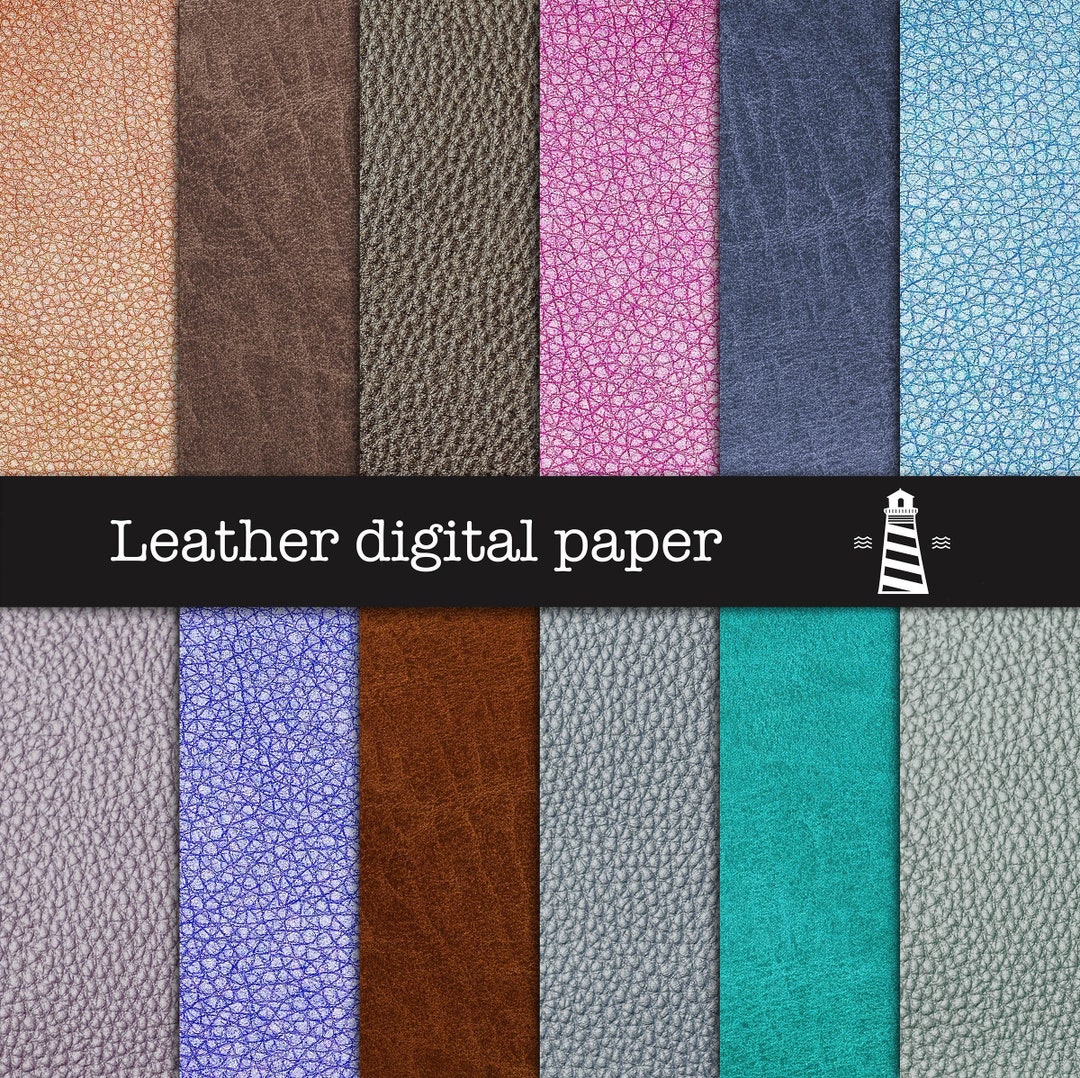 Leather Digital Paper, Vintage Leather Textures, Neutral Brown and Gray ...