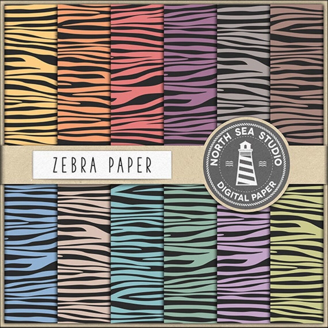 Zebra Digital Paper Pack | Scrapbook Paper | Printable Backgrounds | 12 ...